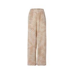 Tchibo - Strukturierte Palazzohose mit Alloverprint - Damen - Gr. 46 - beige/print