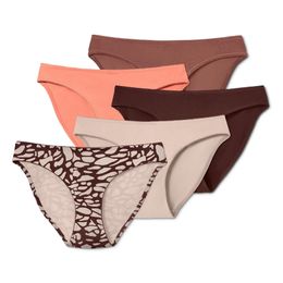 Tchibo - 5 Slips - Damen - Gr. L - hellbraun