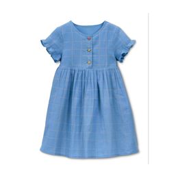Tchibo - Webkleid - M&auml;dchen - Gr. 110/116 - hellblau/print