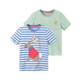 Tchibo - 2 T-Shirts - Baby - Gr. 86/92 - olivgr&uuml;n