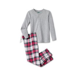 Tchibo - Pyjama - Jungen - Gr. 134/140 - anthrazit/kariert