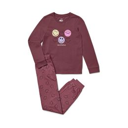 Tchibo - Kinder-Pyjama Smileyworld - M&auml;dchen - Gr. 170/176 - schwarz/print