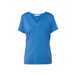 Tchibo - Shirt mit Faltendetail - Damen - Gr. S - blau