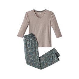 Tchibo - Pyjama - Damen - Gr. S - gr&uuml;n/print