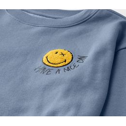 Tchibo - Kinder-Sweatshirt Smileyworld mit angerauter Innenseite - Kinder - Gr. 158/164 - blau/print