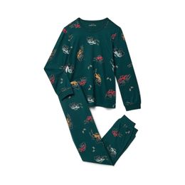 Tchibo - Kinder-Pyjama - Jungen - Gr. 134/140 - dunkelgr&uuml;n/print