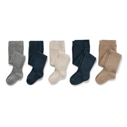 Tchibo - 5 Paar Kinder-Strumpfhosen - Gr. 110/116 - dunkelblau