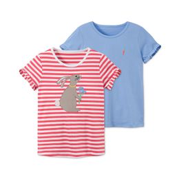 Tchibo - 2 T-Shirts - M&auml;dchen - Gr. 110/116 - wei&szlig;