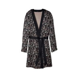 Tchibo - Kuscheliger Kimono-Morgenmantel - Damen - Gr. L - schwarz/print