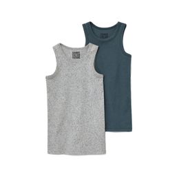 Tchibo - 2 Kinder-Unterhemden - Jungen - Gr. 146/152 - blau