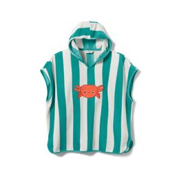 Tchibo - Baby-und-Kinder-Frottierponcho - Kinder - Gr. 110/116 - orange/gestreift