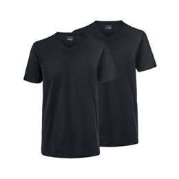 Tchibo - 2 T-Shirts mit V-Ausschnitt - Herren - Gr. XL - schwarz