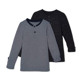 Tchibo - 2 Langarmshirts - Jungen - Gr. 170/176 - dunkelblau/gestreift
