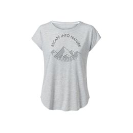 Tchibo - Motto-Funktionsshirt - Damen - Gr. XXL - hellgrau