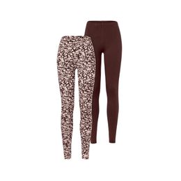 Tchibo - 2 Leggings - Damen - Gr. M - wei&szlig;/print
