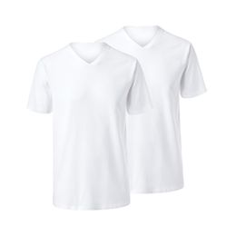 Tchibo - 2 T-Shirts mit V-Ausschnitt - Herren - Gr. L - wei&szlig;