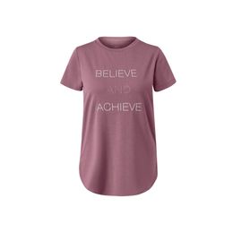 Tchibo - Sportshirt mit Schriftzug - Damen - Gr. S - pflaume