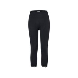 Tchibo - 3/4-Leggings mit Spitzenborte - Damen - Gr. XL - schwarz