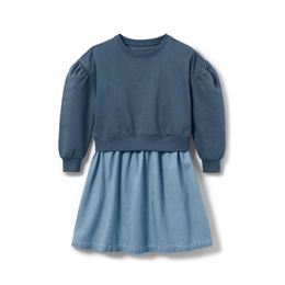 Tchibo - Kinder-Sweatkleid - M&auml;dchen - Gr. 134/140 - blau