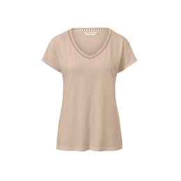 Tchibo - Shirt mit Crochet-Tape - Damen - Gr. M - beige