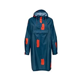 Tchibo - Regenponcho mit &Auml;rmeln - Damen - Gr. S/M - orange/print