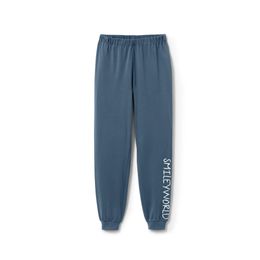 Tchibo - 2 Kinder-Pyjamas &raquo;Smiley&laquo; - Gr. 146/152 - blau/print