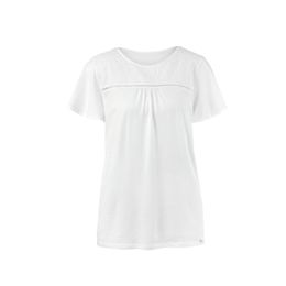 Tchibo - Jerseyshirt mit Lochstickerei - Damen - Gr. M - wei&szlig;