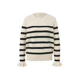 Tchibo - Strickpullover mit R&uuml;schendetail - Damen - Gr. M - creme