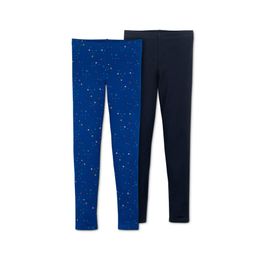 Tchibo - 2 Leggings - M&auml;dchen - Gr. 110/116 - dunkelblau/print