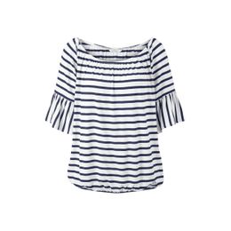 Tchibo - Offshoulder-Blusenshirt - Damen - Gr. XL - dunkelblau/gestreift