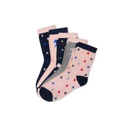 Tchibo - 5 Paar Socken - Gr. 27-30 - dunkelblau/jacquard
