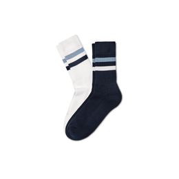 Tchibo - 2 Paar Rippstrick-Socken - Unisex - Gr. 39-42 - dunkelblau