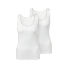 Tchibo - 2 Hemdchen aus Rippe - Damen - Gr. XL - wei&szlig;