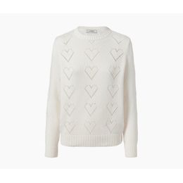 Tchibo - Strickpullover mit Herzmuster - Damen - Gr. M - wei&szlig;