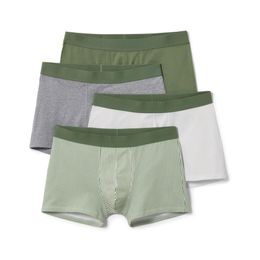 Tchibo - 4 Slipboxer - Herren - Gr. S/4 - hellgrau/gestreift