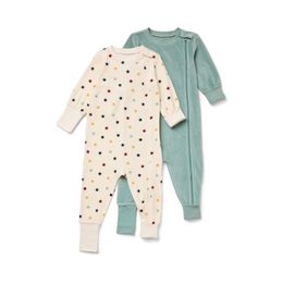 Tchibo - 2 Baby-Nicki-Pyjamas - Baby - Gr. 62/68 - wei&szlig;/print