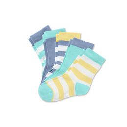 Tchibo - 5 Paar Socken aus Bio-Baumwolle - Kinder - Gr. 31-34 - blau/gestreift