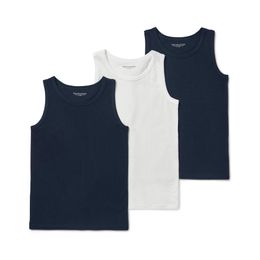 Tchibo - 3 Kinder-Unterhemden - Jungen - Gr. 134/140 - dunkelblau