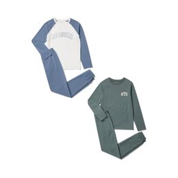 Tchibo - 2 Kinder-Pyjama-Sets - Jungen - Gr. 122/128 - blau