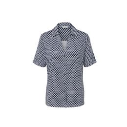 Tchibo - Bedrucktes Blusenshirt mit Knopfleiste - Damen - Gr. XL - dunkelblau