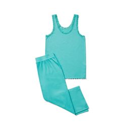 Tchibo - Pyjama-Set in Rippe - Damen - Gr. L - t&uuml;rkis