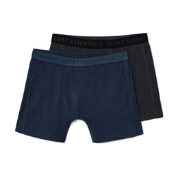 Tchibo - 2 Slipboxer mit Wolle - Herren - Gr. M/5 - dunkelblau