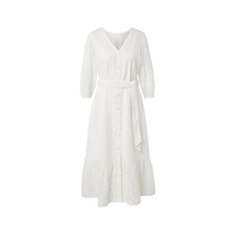 Tchibo - Blusenkleid mit Lochstickerei - Damen - Gr. 48 - wei&szlig;