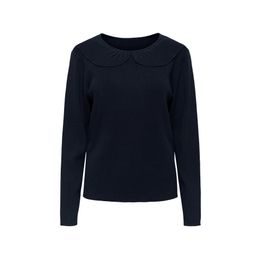 Tchibo - Feinstrick-Pullover mit Kragen - Damen - Gr. M - dunkelblau