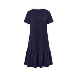 Tchibo - Jerseykleid mit Volant - Damen - Gr. XL - dunkelblau