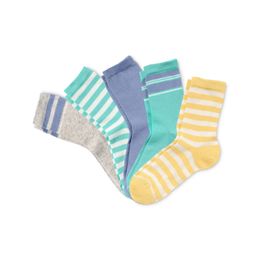 Tchibo - 5 Paar Socken aus Bio-Baumwolle - Kinder - Gr. 35-38 - blau/gestreift