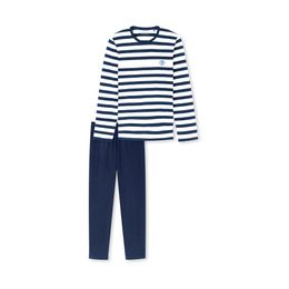 Schiesser Pyjama-Set - Herren - Gr. XL - wei&szlig;/gestreift