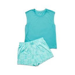 Tchibo - Shorty-Pyjama-Set - Damen - Gr. M - t&uuml;rkis