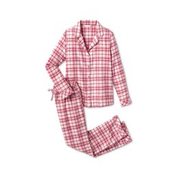 Tchibo - Flanell-Pyjama - Damen - Gr. 44 - wei&szlig;/kariert