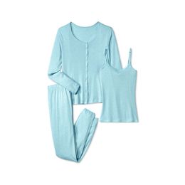 Tchibo - Pyjama-Set - Damen - Gr. L - t&uuml;rkis